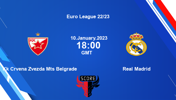 Kk Crvena Zvezda Mts Belgrade vs Real Madrid livescore, Match events CRZ vs RM, Euro League 22/ ...